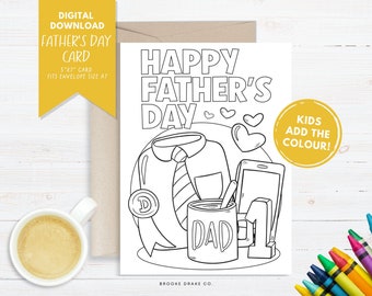Father’s Day Coloring Page Card for Kids | Otter This World Printable ...