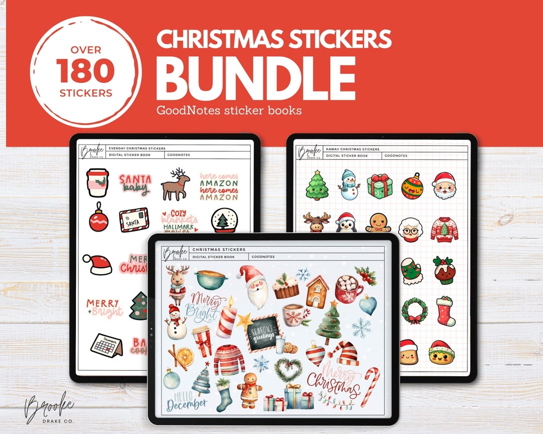 Christmas Digital Sticker Bundle, Christmas Goodnotes Stickers ...