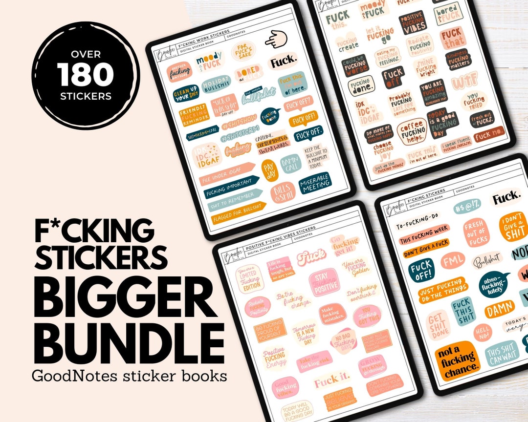Swear Word Stickers Bundle for Goodnotes: Sassy Digital Planner Pngs ...