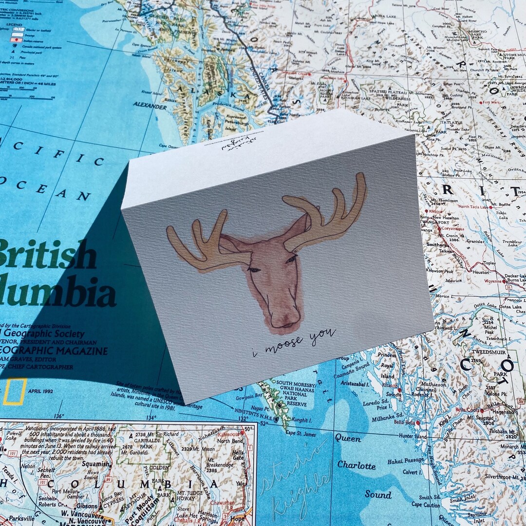 Printable Moose Greeting Card Printable Greeting Card Watercolor Moose ...