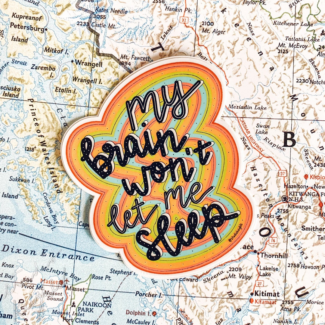 Quote “my Brain Won’t Let Me Sleep” Sticker | Vinyl Sticker | Quote ...