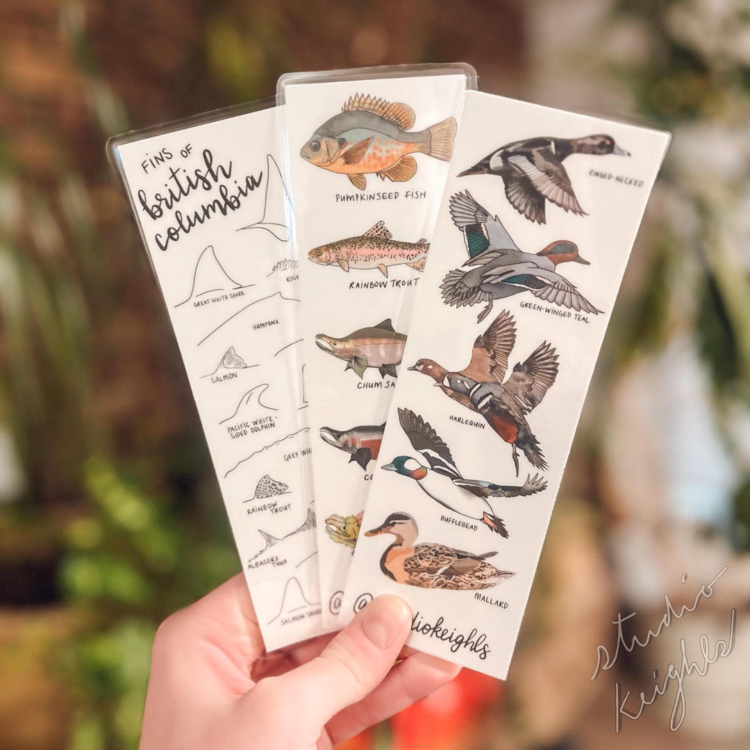 Wildlife Bookmarks | Fish Bookmark | Duck Bookmark | Fins Bookmark ...