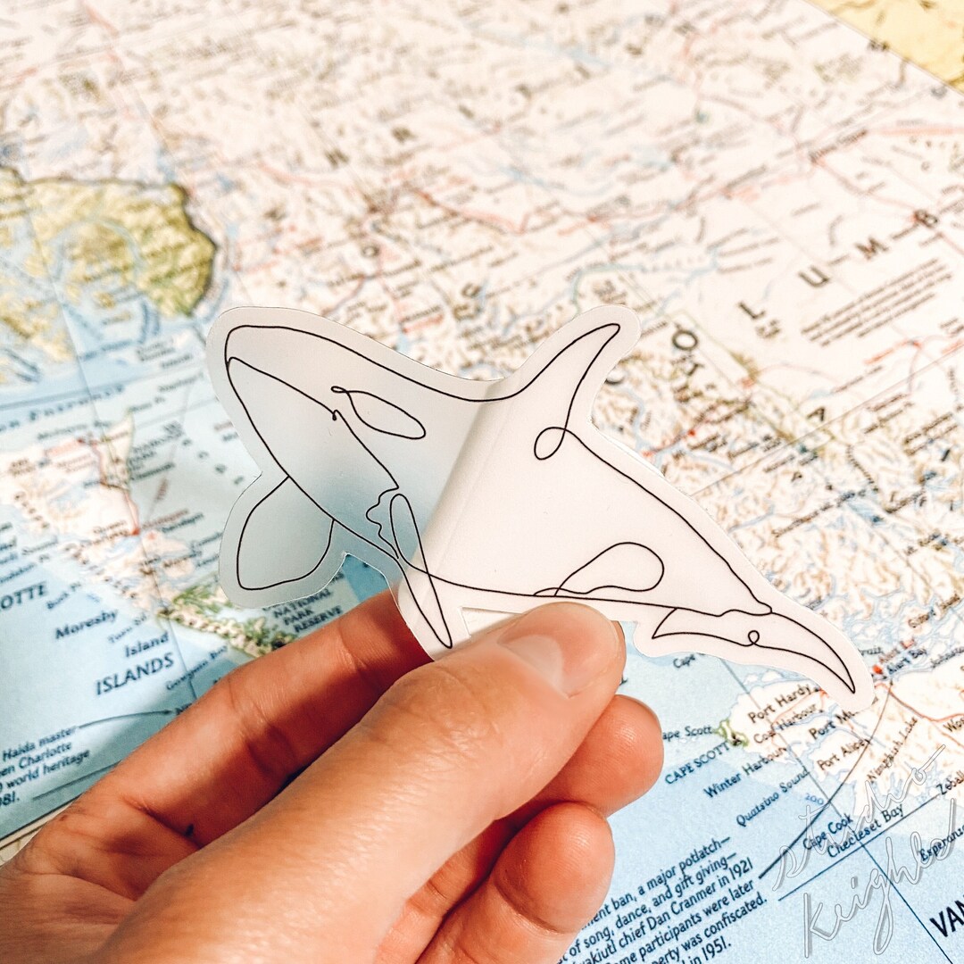 Orca Doodle Sticker | Vinyl Sticker | Orca Sticker | Whale Sticker ...