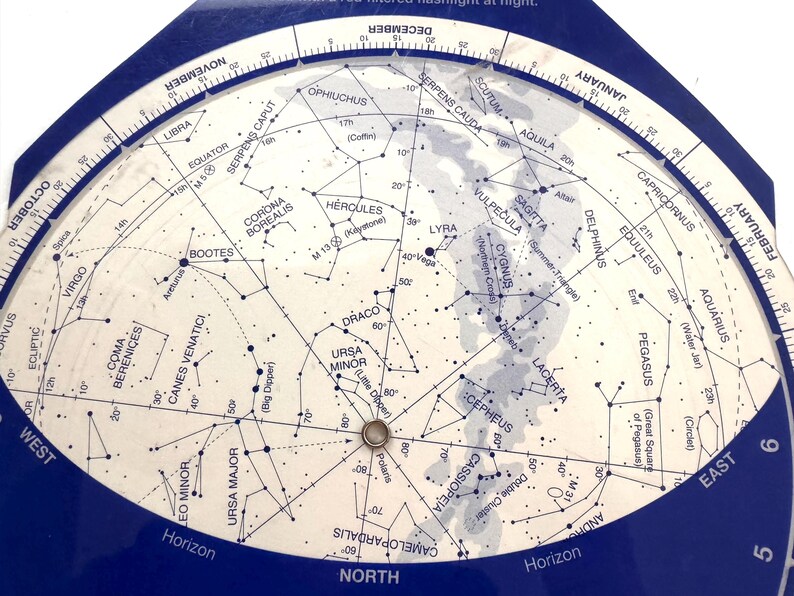 Vintage the Night Sky Planisphere Chart 30 to 40 Degrees North Latitude ...