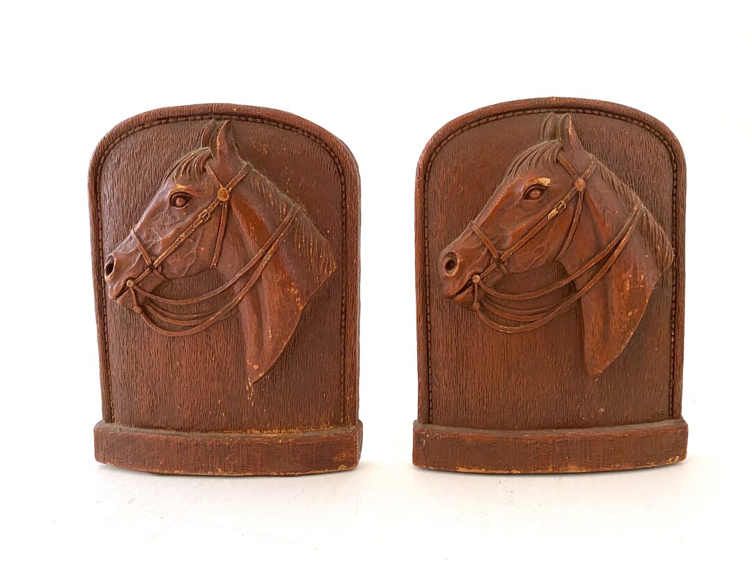 Syroco Bookends Vintage Horse Book Ends Book Shelf Decor Book Lovers ...