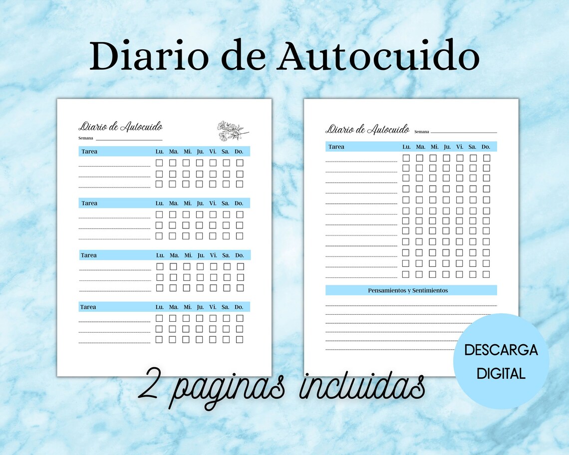 Diario De Autocuido, Diario De Habitos, Diario De Emociones, Diario De ...