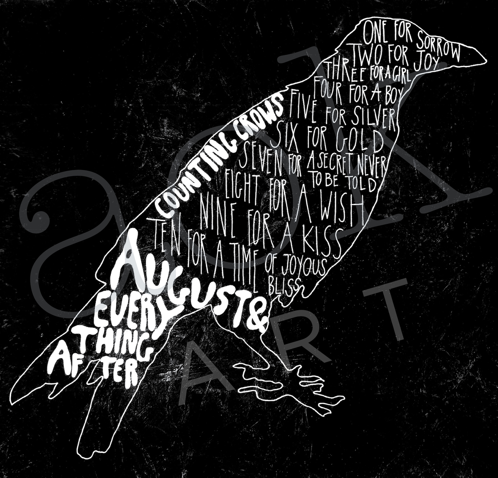 Original Art Print From Counting Crows Album August and Everything ...
