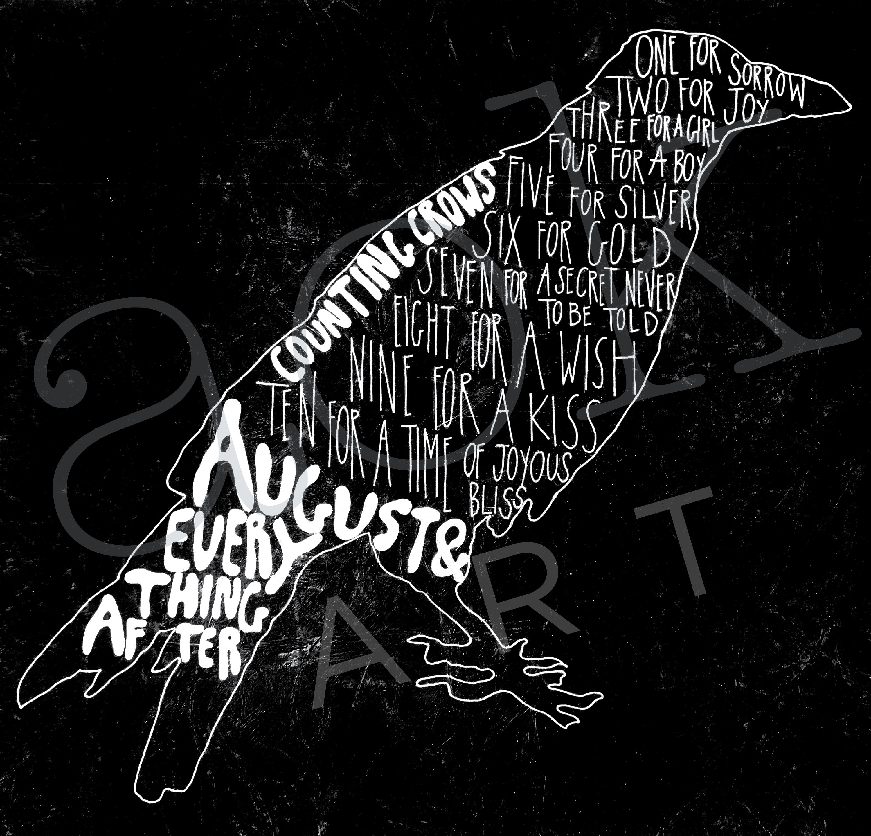 Counting Crows Album Digital Artwork From Original Hand Drawn Art 10 ...