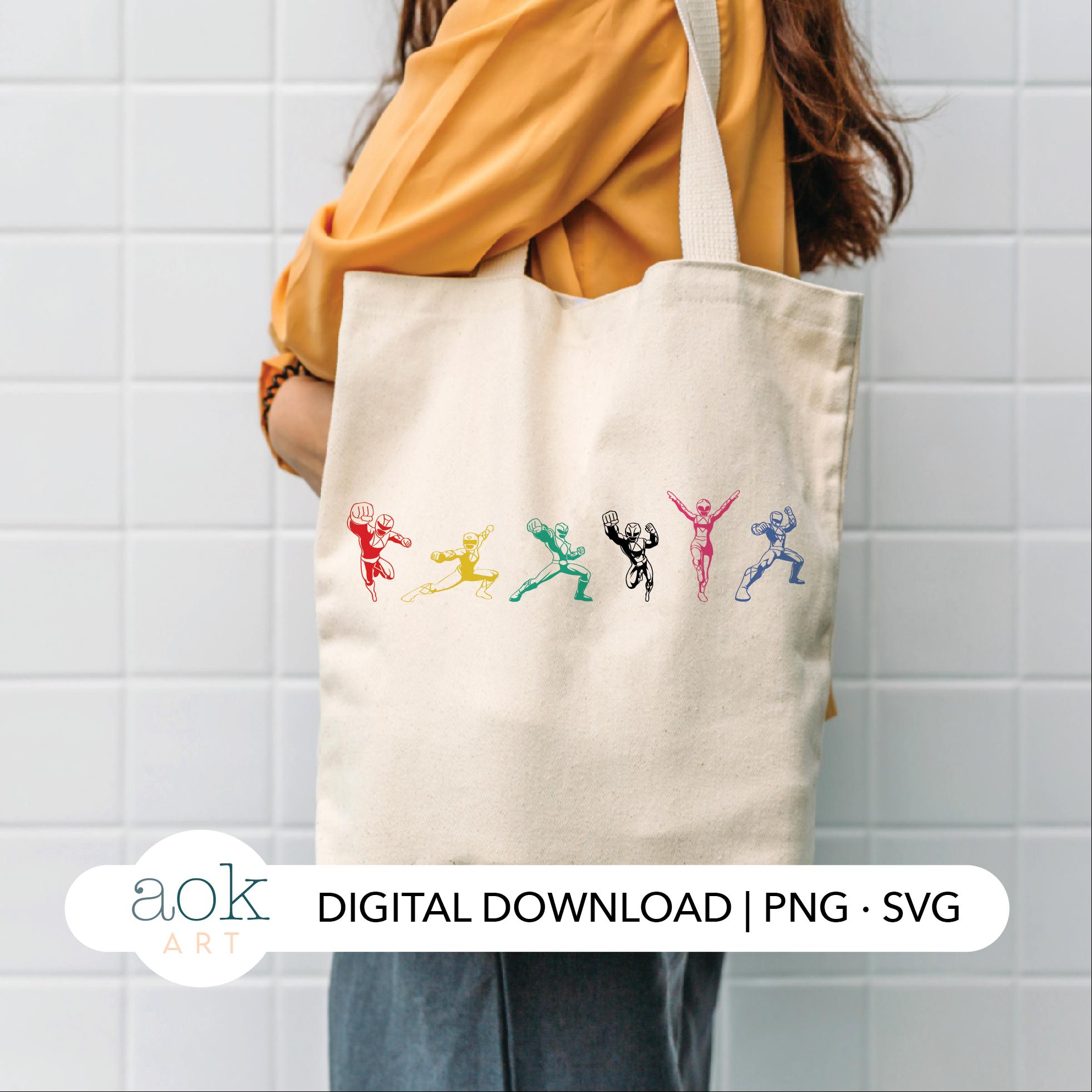 Mighty Morphin Power Rangers SVG PNG Design | Silhouette Drawing ...