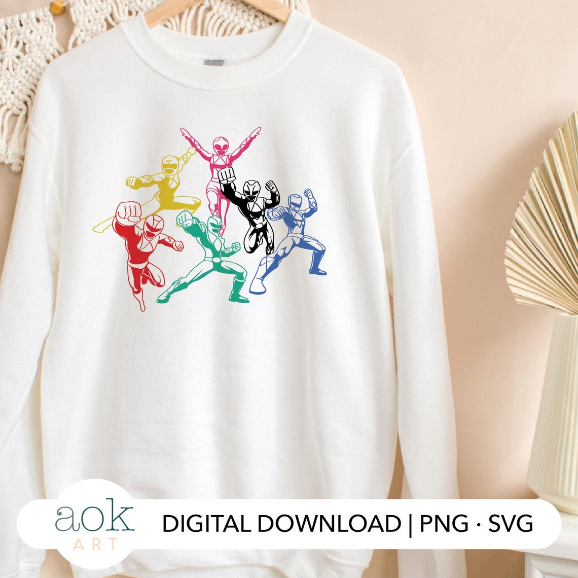 Mighty Morphin Power Rangers SVG PNG Design | Silhouette Drawing ...