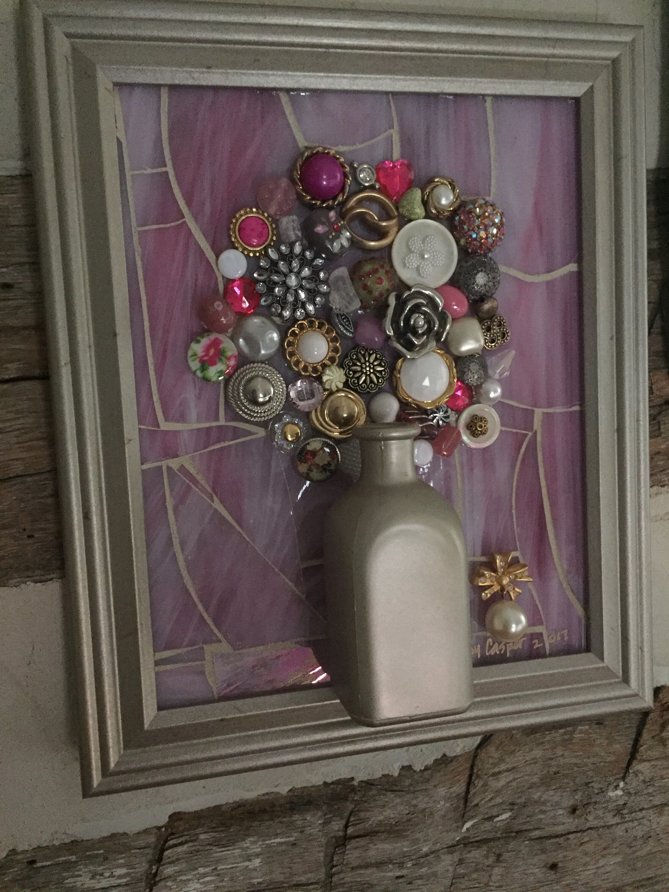 Mixed Media Mosaic Bouquet in Vase 5 - Etsy