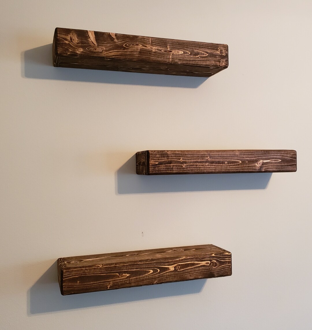 Rustic Distressed Floating Faux Barn Beam Shelves & Mantels (price for ...