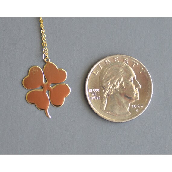 Vintage lucky four leaf clover/shamrock pendant neckl… - Gem
