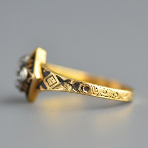 Antique Georgian/victorian Era Memorial or Mourning Ring With Rose Cut ...