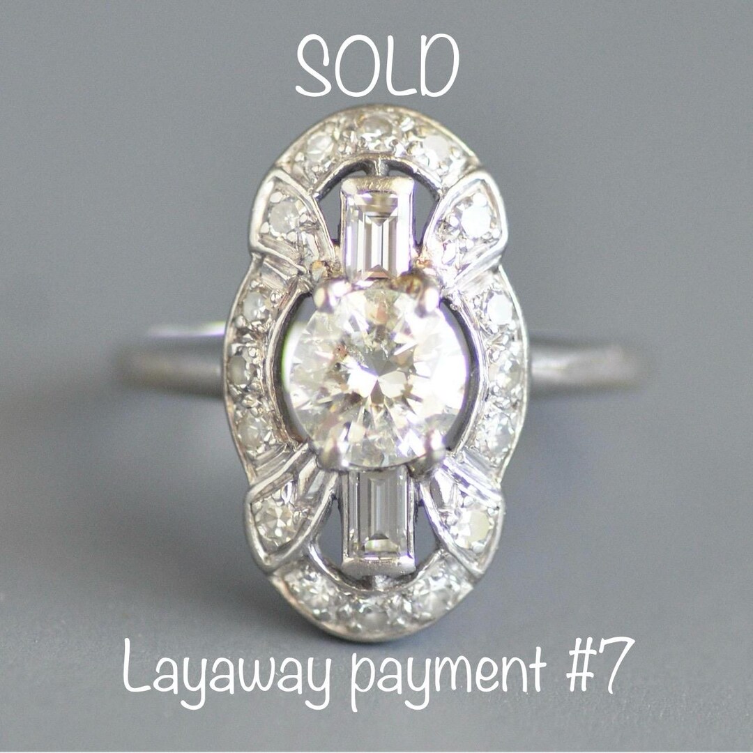 SOLD SOLD Layaway Payment 7 Antique Art Deco Period 1.65 Ctw Old ...