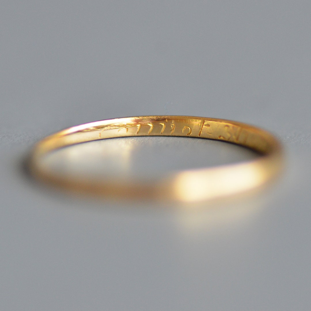 RARE Antique 1700's English 22k Gold Posey Band or Wedding Ring - Etsy