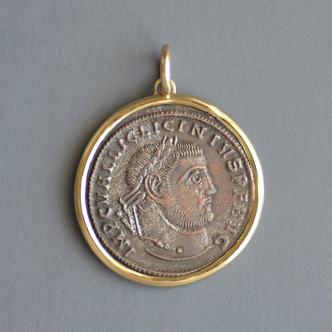 Antique Ancient Roman Coin Licinius I in Handmade 14k Gold Bezel - Etsy