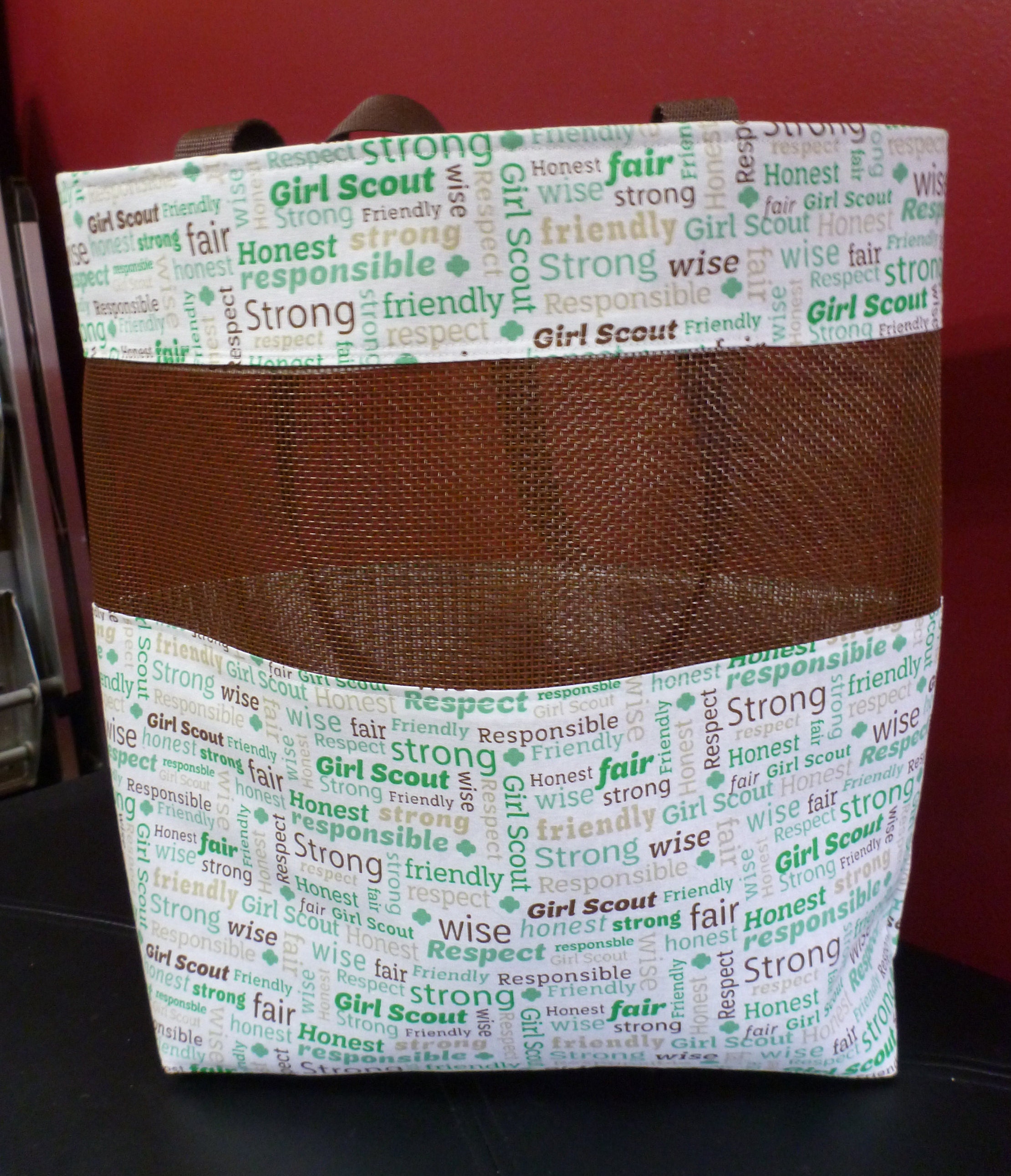 Girl Scout Brown Vinyl Mesh Tote Bag - Etsy