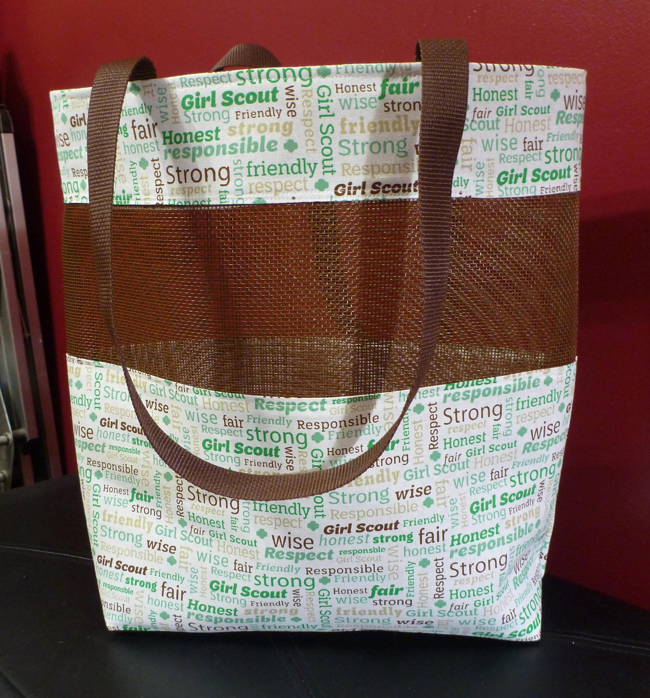 Girl Scout Brown Vinyl Mesh Tote Bag - Etsy