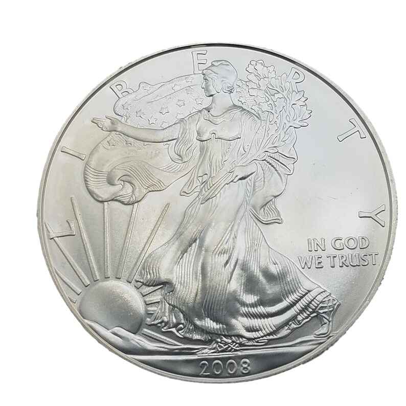 Silver Coin, 1 Oz Silver Coin, 2008 Silver Coin, 2008 Silver Eagle ...