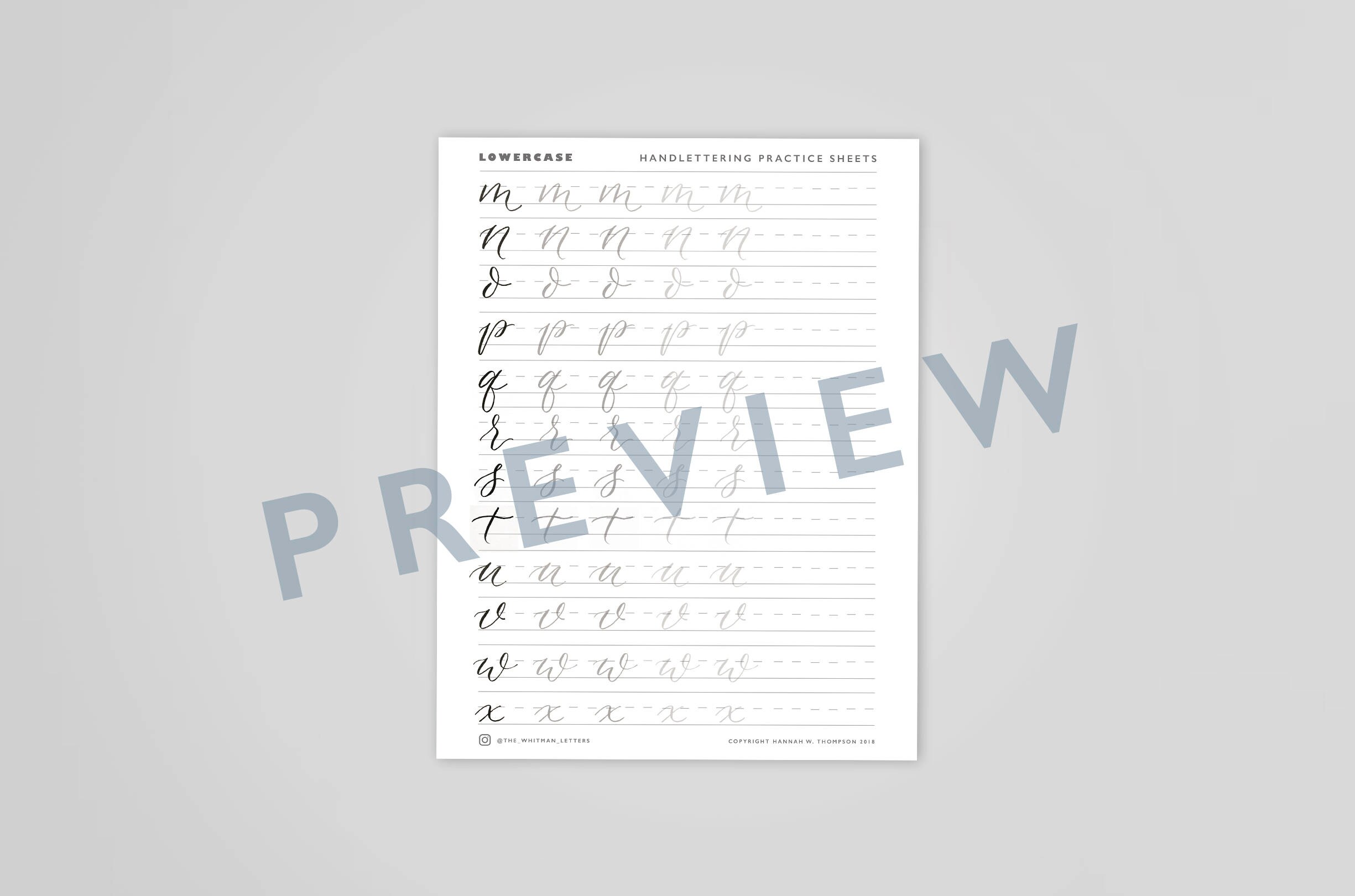 Handlettering Practice Sheets Modern Calligraphy Practice - Etsy