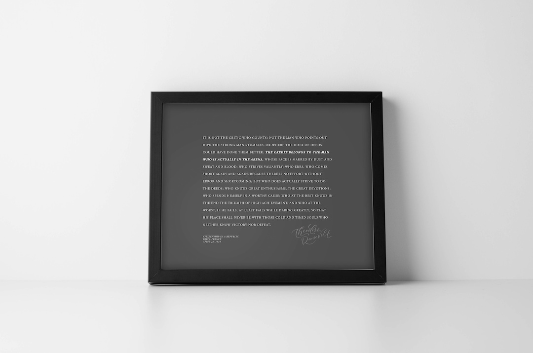 Man in the Arena Print, Printable Roosevelt Quote, Printable ...