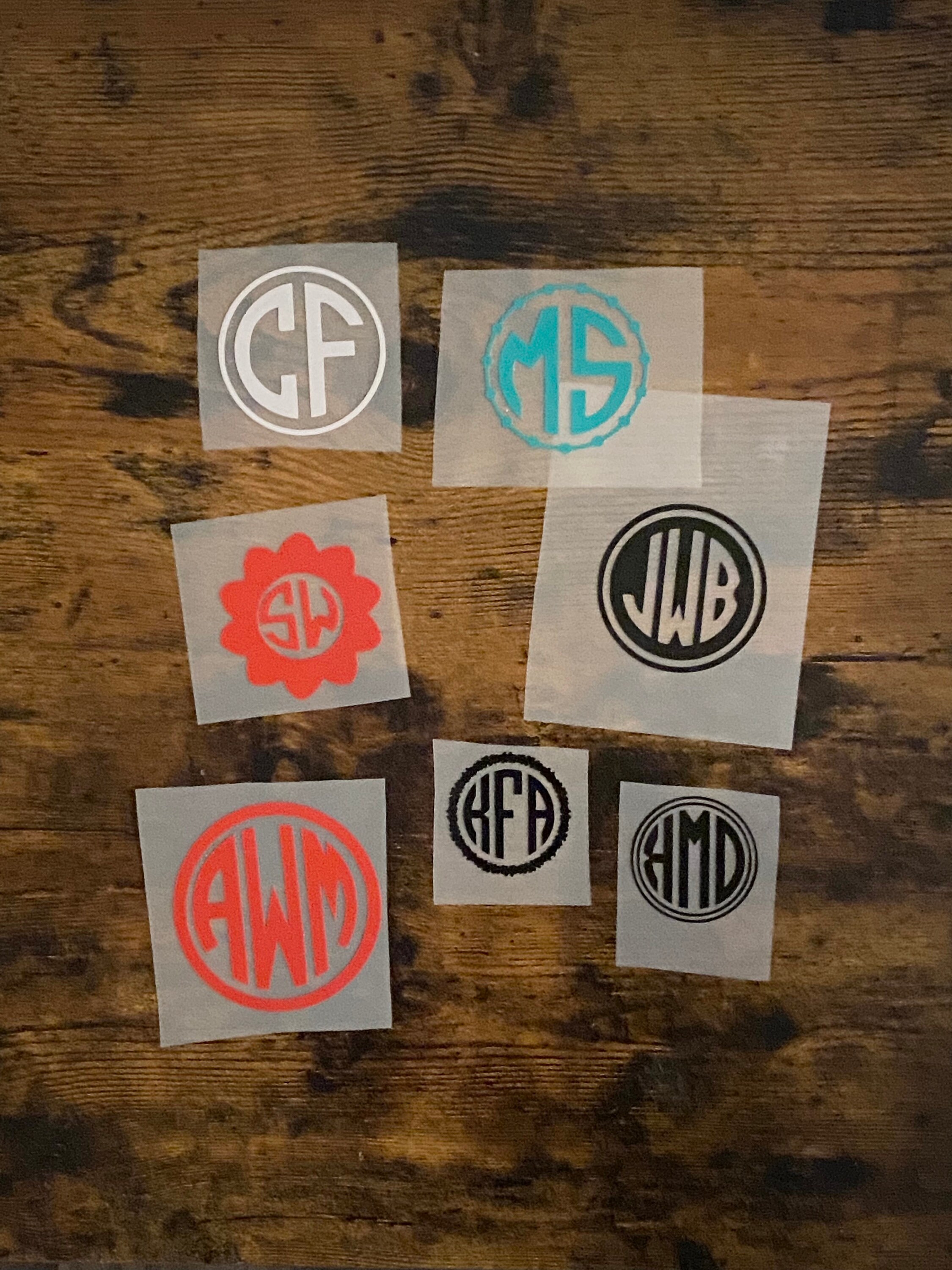 Vinyl Monogram Circle Decal Sticker - Etsy