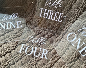 Luxe Acrylic Rectangle Table Numbers Wedding Table Numbers - Etsy