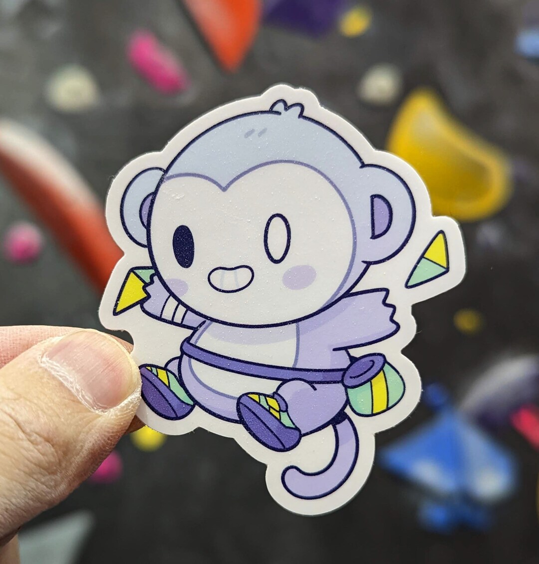 Rock Climbing Monkey Vinyl Sticker (3") - Etsy