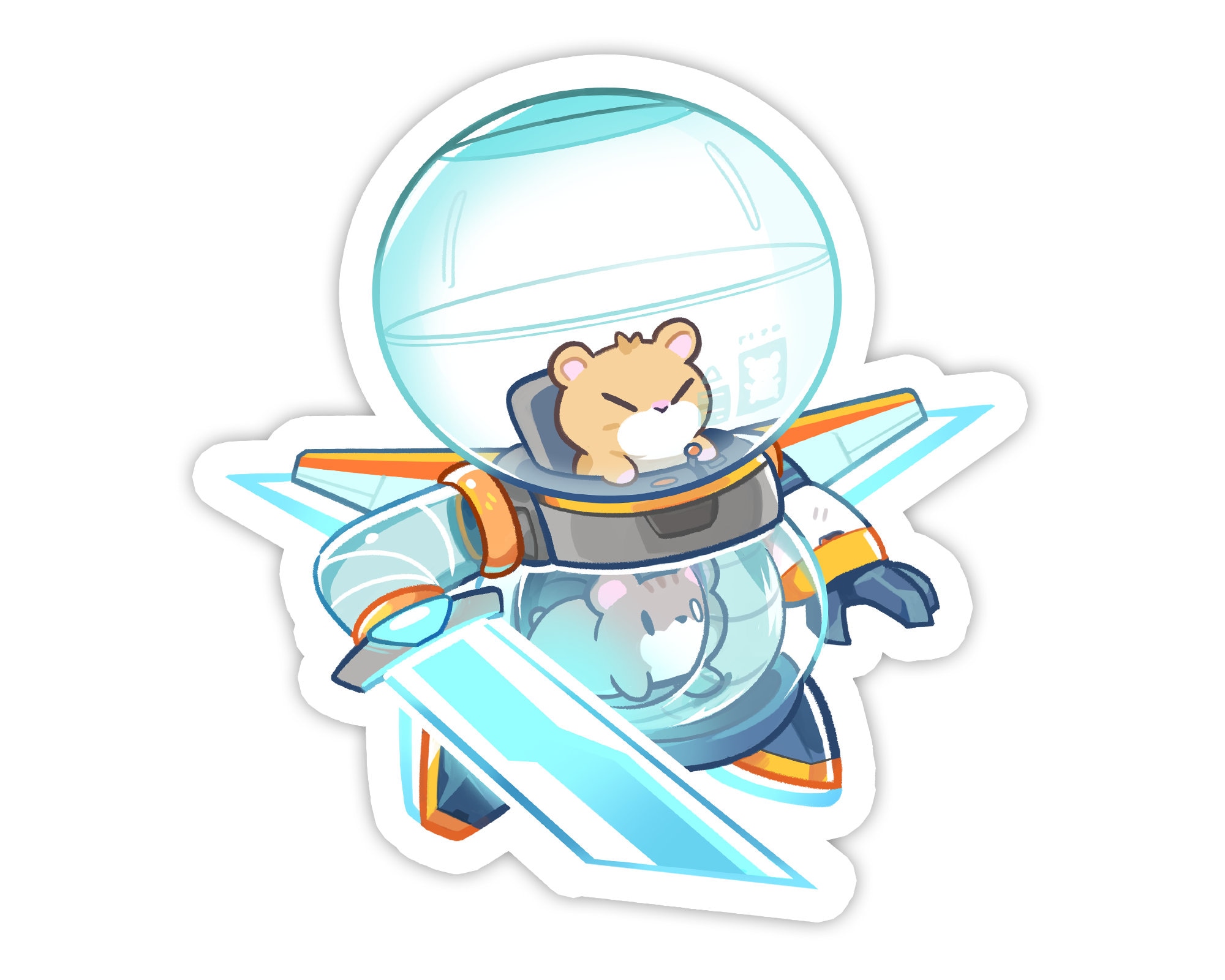 Hamster Bot Vinyl Sticker 3 | Etsy