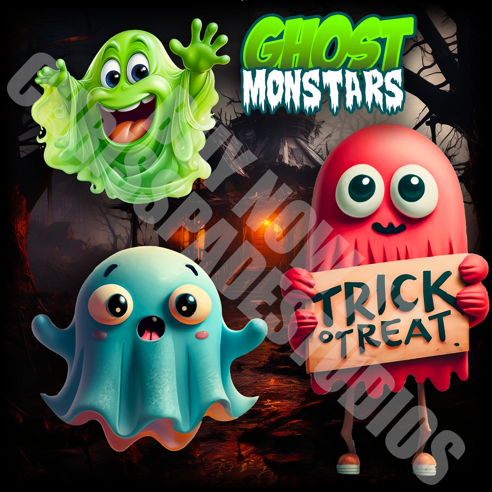 Ghost Clip-art, Ghost Monstars, Halloween Clipart, Ghost Graphics ...