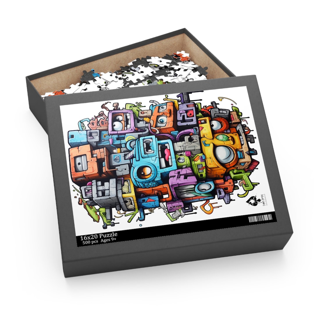 City Stacks Graffiti Street-art Puzzle, Urban Puzzle, Colorful Art ...