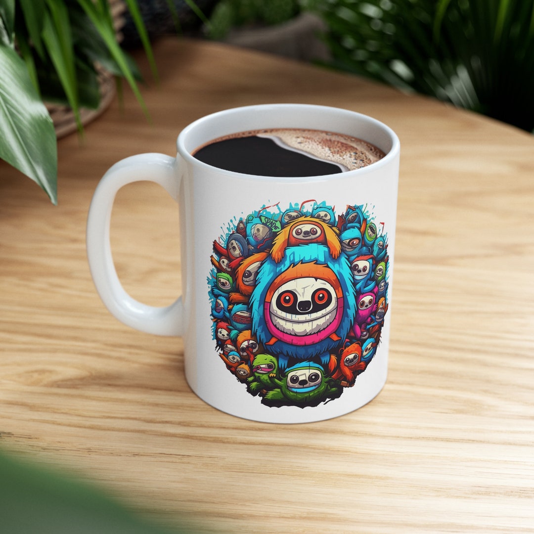 Sloth Crew Mug, Graffiti Mug, Street-art Mug, Sloth, Teacher Mug, Art ...