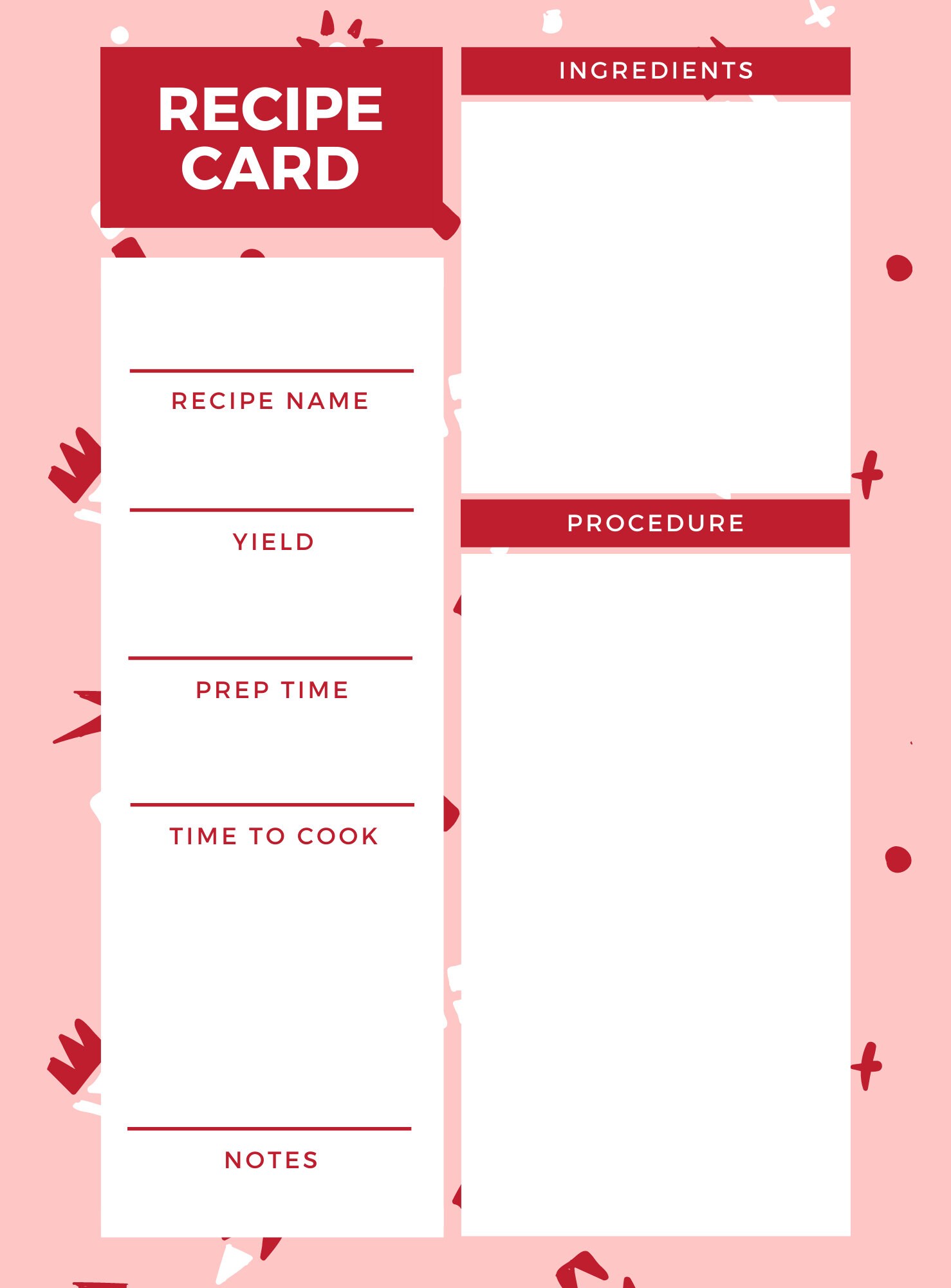 Recipe Book Cards - Etsy