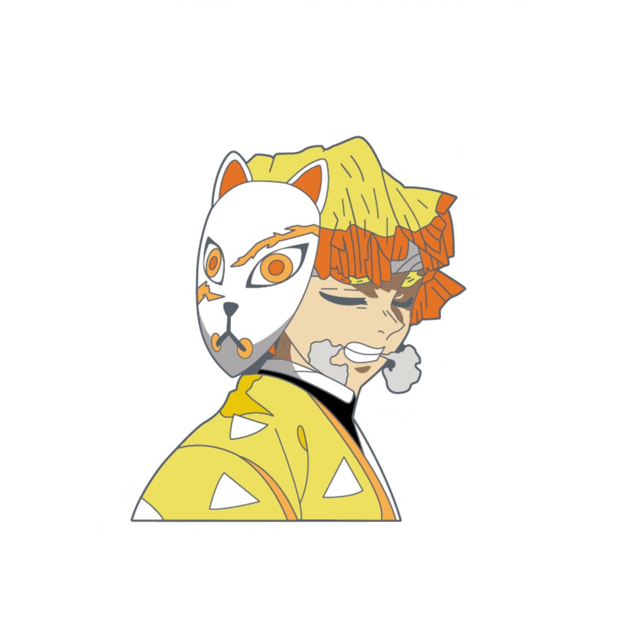 Zenitsu Mask Series Demon Slayer Hard Enamel Pin pre-order | Etsy Hong Kong