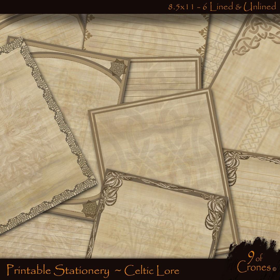Celtic Lore Lined and Unlined Stationery Paper for Journals, Writing ...