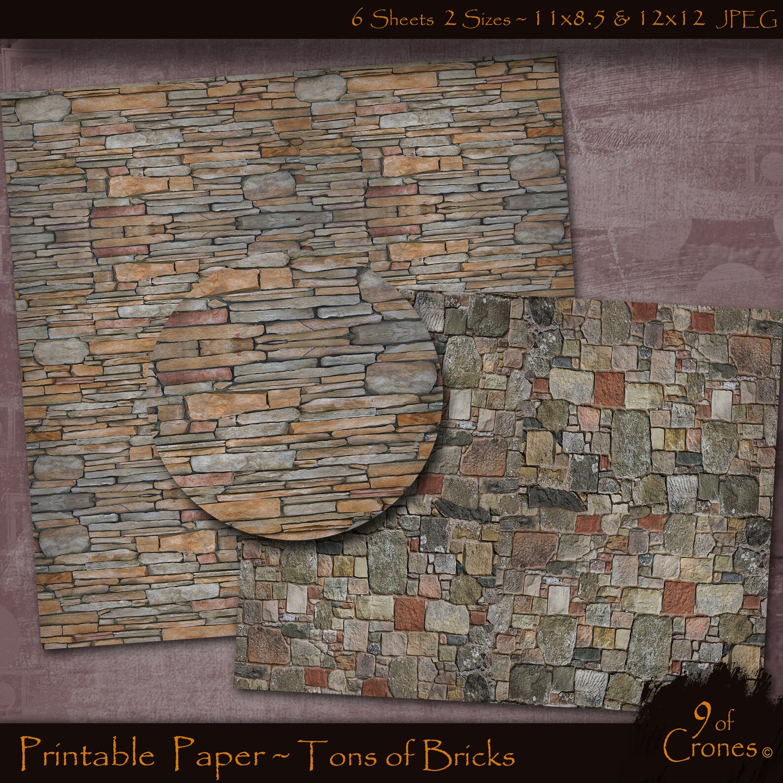 Tons of Bricks Digital Papers Instant Download Paper Packs | Etsy