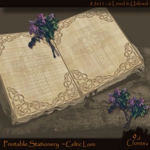 Celtic Lore Lined and Unlined Stationery Paper for Journals, Writing ...