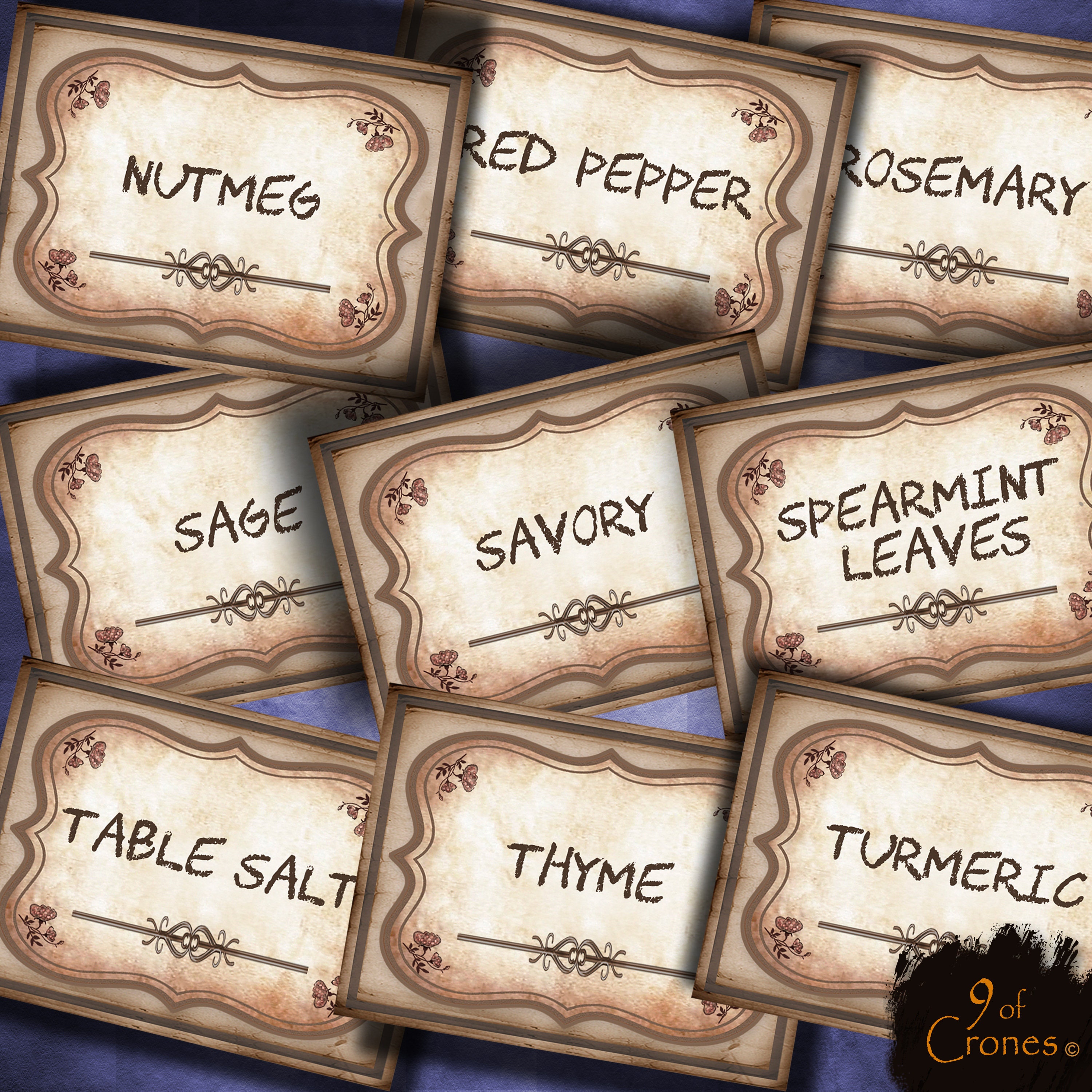 Digital Vintage Labels of the Most Popular Seasonings Used in | Etsy