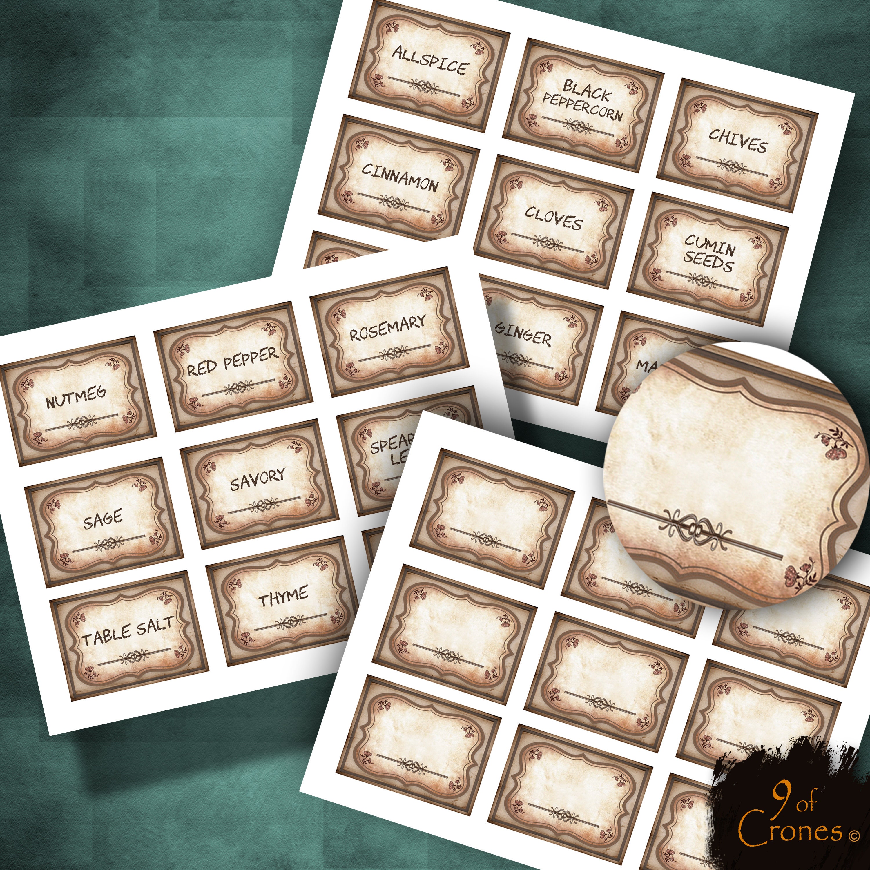 Digital Vintage Labels of the Most Popular Seasonings Used in | Etsy