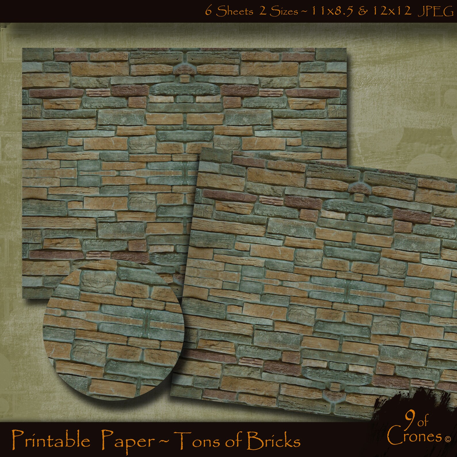 Tons of Bricks Digital Papers Instant Download Paper Packs | Etsy