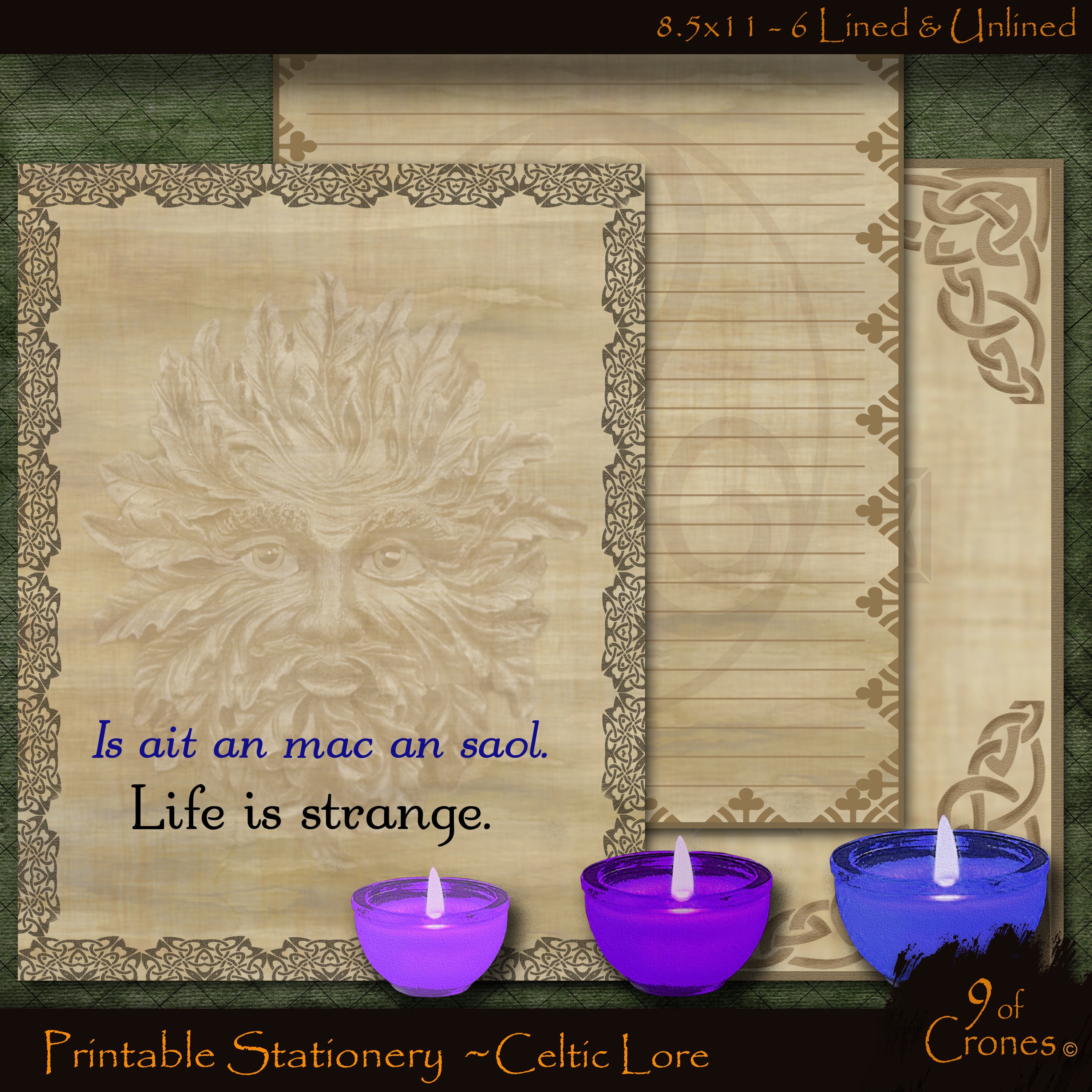 Celtic Lore Lined and Unlined Stationery Paper for Journals - Etsy