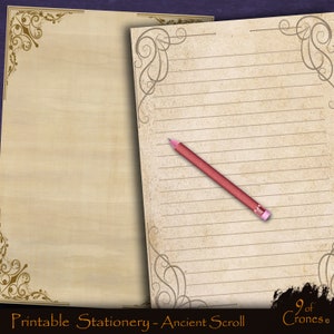 Digital Ancient Scroll Lined and Unlined Stationery Paper for Journals ...