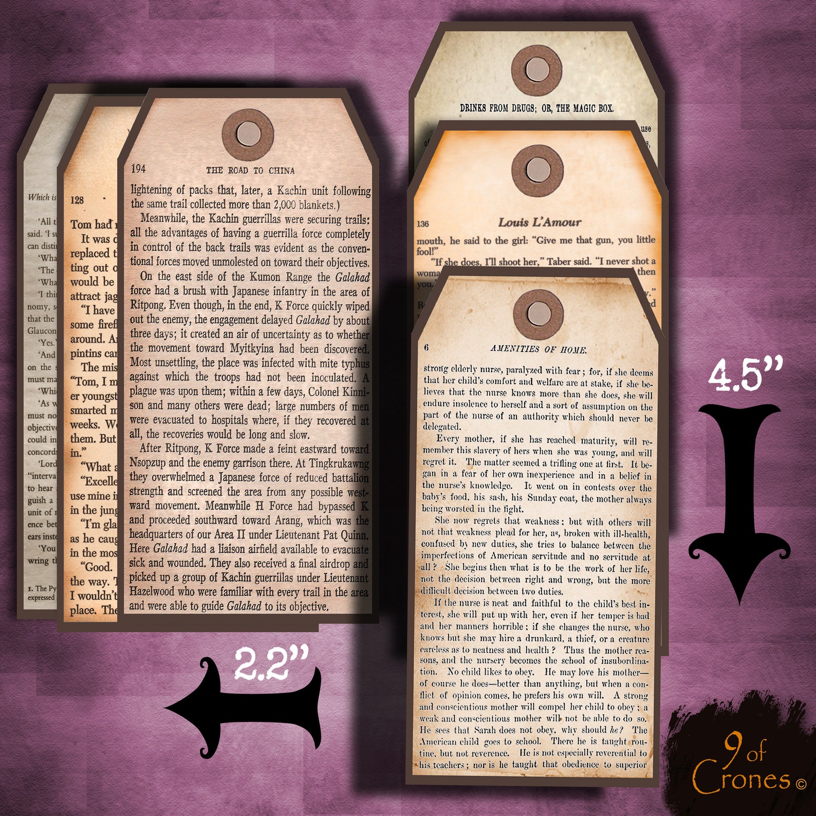 Vintage Book Page Tags for Journals Scrapbooking Mix Media - Etsy