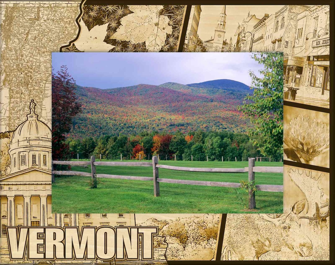 Vermont Laser Engraved Wood Picture Frame - Etsy