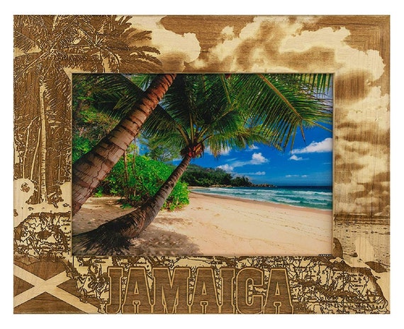 Jamaica Laser Engraved Wood Picture Frame - Etsy