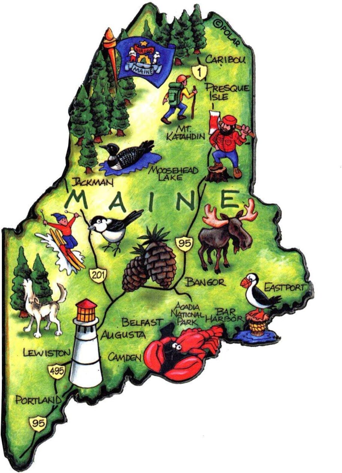 Massachusetts the Bay State Artwood Jumbo Fridge Magnet - Etsy