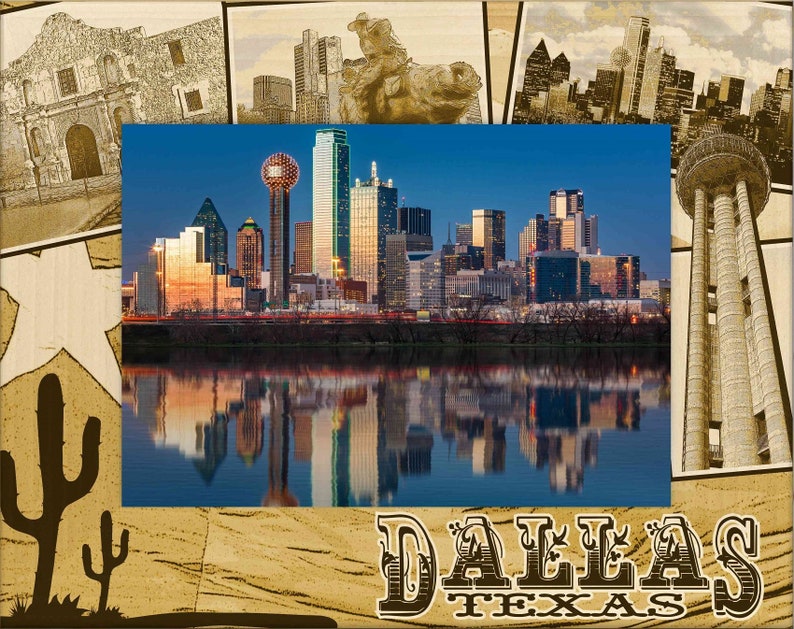 Dallas Texas Laser Engraved Wood Picture Frame - Etsy