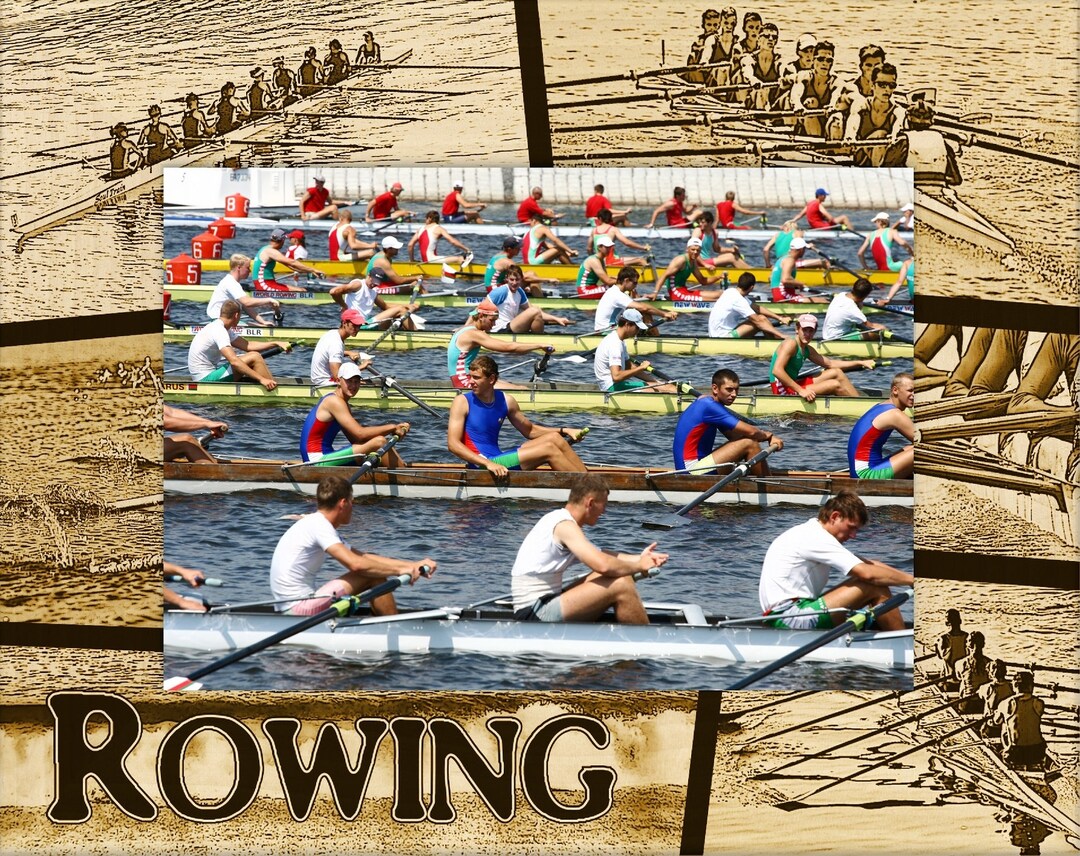 Rowing Laser Engraved Wood Picture Frame - Etsy