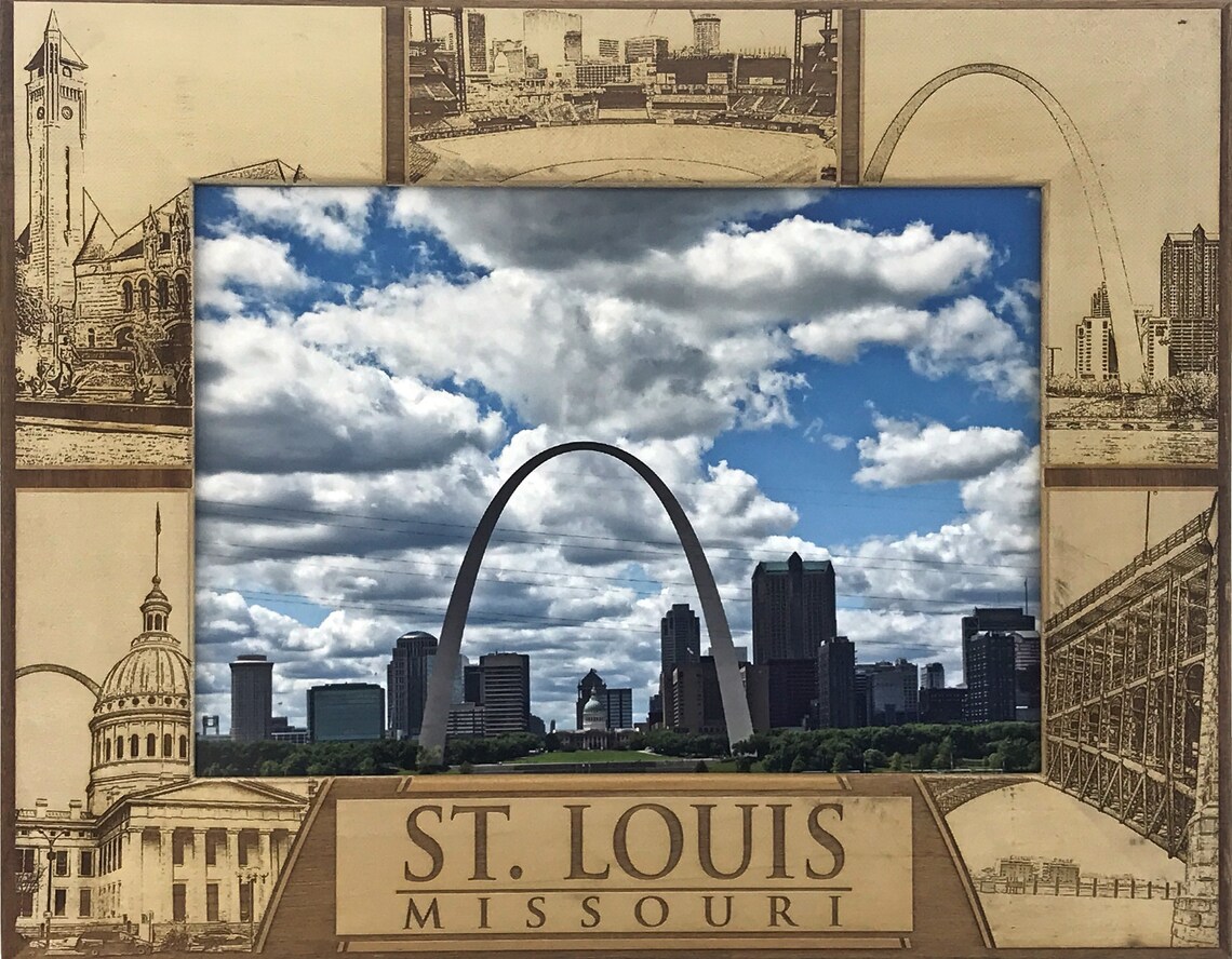 St Louis Missouri Laser Engraved Wood Picture Frame | Etsy